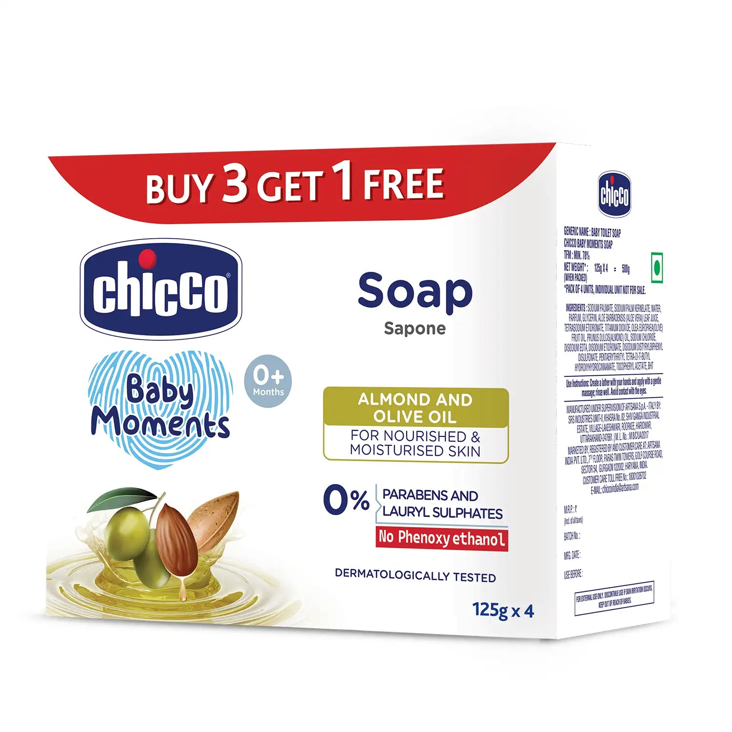 Chicco Baby Soap 125g - Buy 3 Get 1 Free Offer – Chicco India