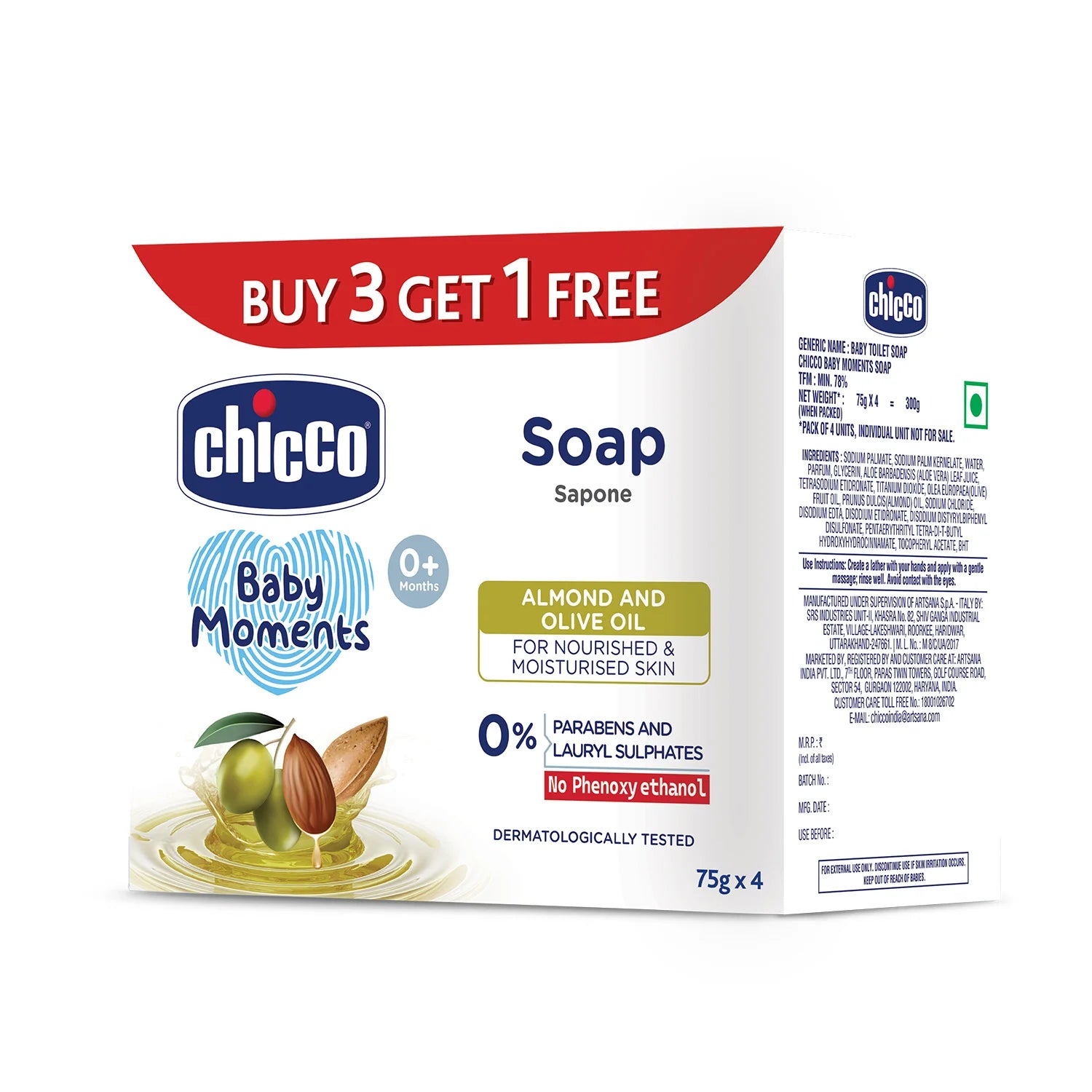 Chicco Baby Soap 75g - Buy 3 Get 1 Free Deal – Chicco India