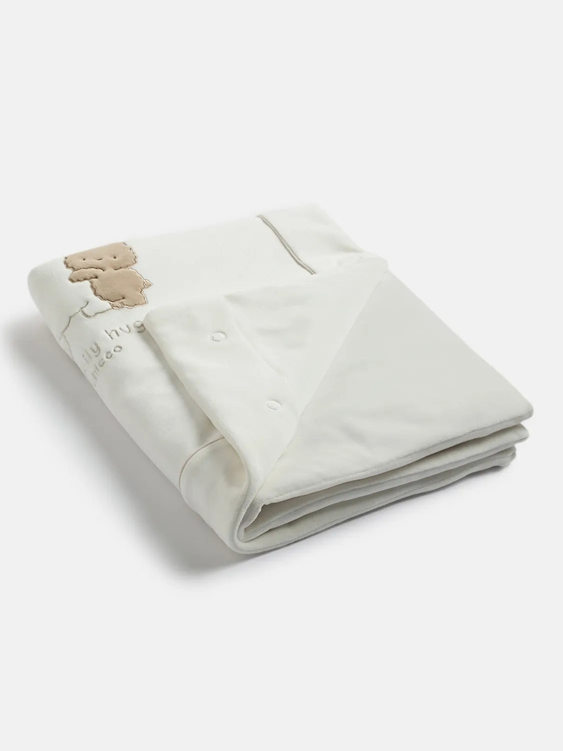 Chicco Infants White Applique Pram Blanket White - Accessory – Chicco India